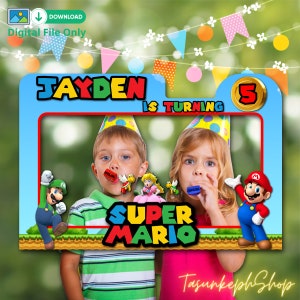 Super Mario Bros Photo Booth Frame, Super Mario Birthday, Mario Bross ...