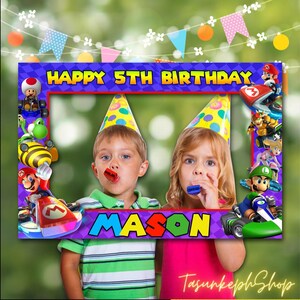 Mario Kart Photo Booth Frame, Mario Kart Birthday Frame, Mario Kart ...