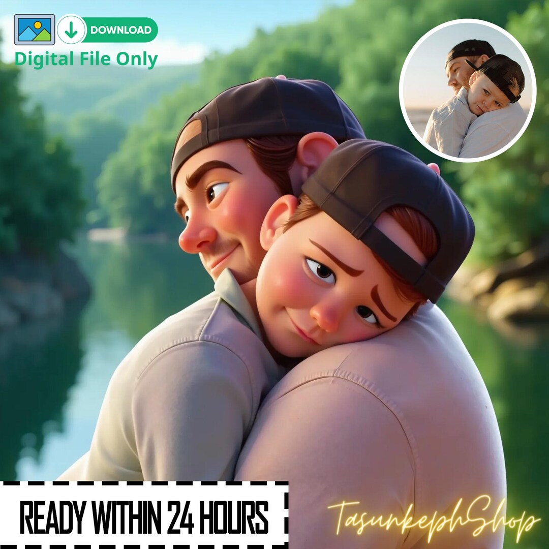 Cartoon Portrait for Dad, Personalized Cartoon Drawings for Dad From ...