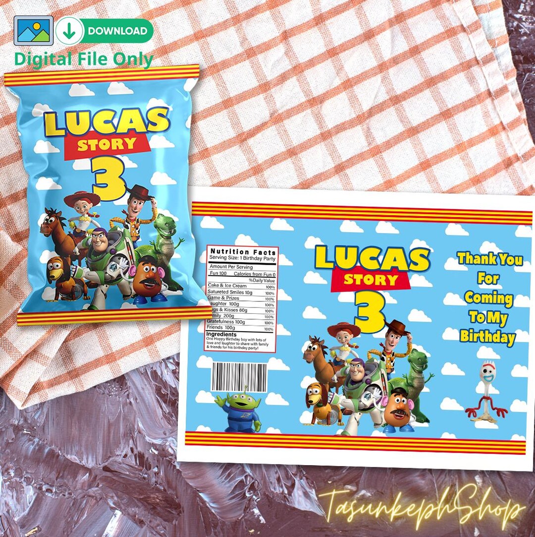 Boys Toy Story Printable Chip Bag, Custom Toys Story Theme Party ...