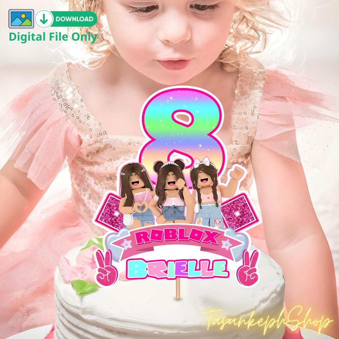 Printable Girl Cake Topper, Birthday Party Cake Topper, Birthday Party ...