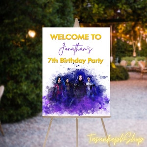 Descendants Welcome Sign, Birthday Poster Welcome to Sign Birthday ...