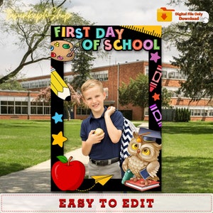 Printable Back to School Photo Booth, First Day of School Photo Prop ...