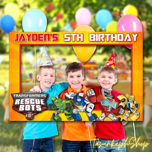 Rescue Bots Transformers Birthday Photo Frame, Rescue Bots Transformers ...