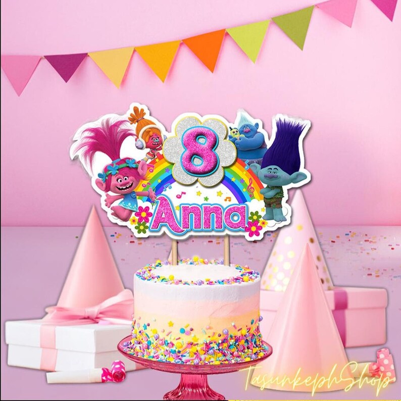 Personalized Printable Trolls Cake Toppers Centerpiece - Etsy