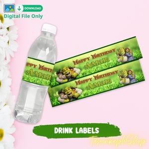 Shrek Birthday Party Printables Bundle, Custom Name Shrek Chip Bags ...