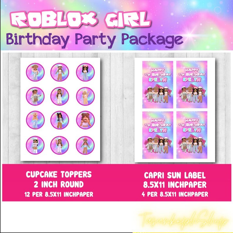 Printable Girl Cake Topper Personalized Girl Birthday Party - Etsy UK