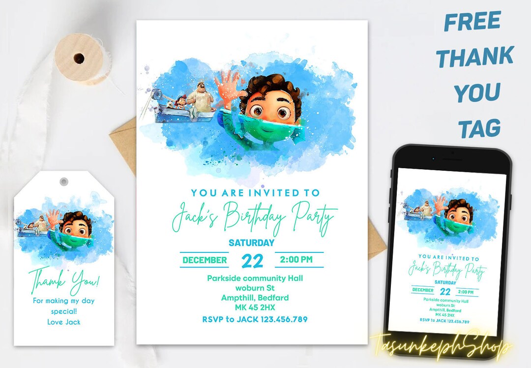 Luca Birthday Invitation | Video Invitation | Editable Digital Party ...