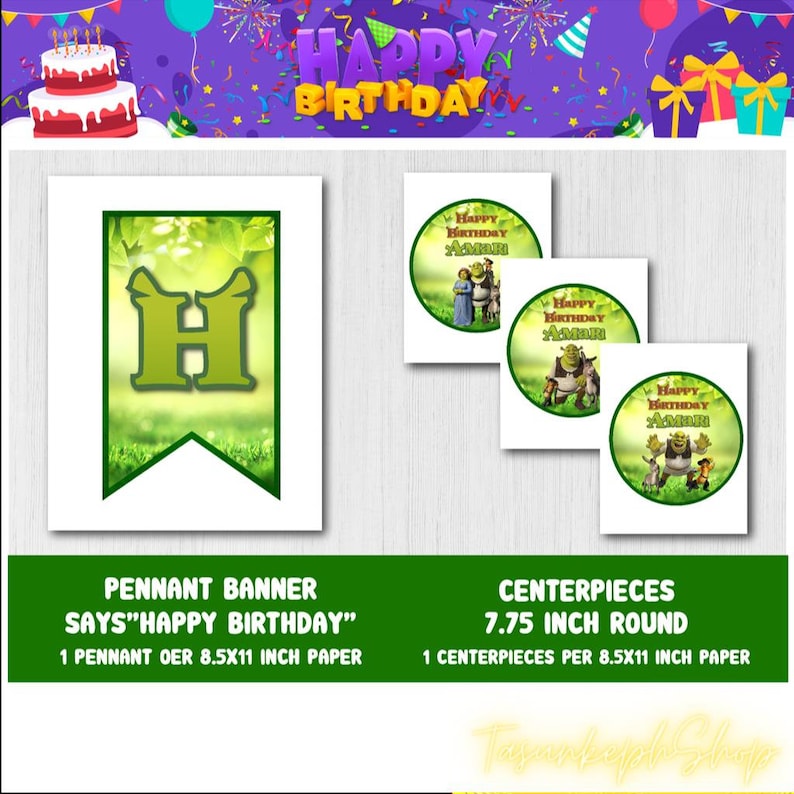 Printable Shrek Cake Topper Personalized Shrek Birthday - Etsy