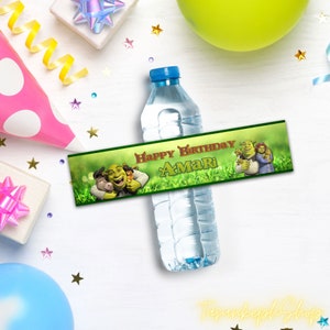 Shrek Water Bottle Sticker, Shrek Png | Shrek Digital Label | Cutting ...
