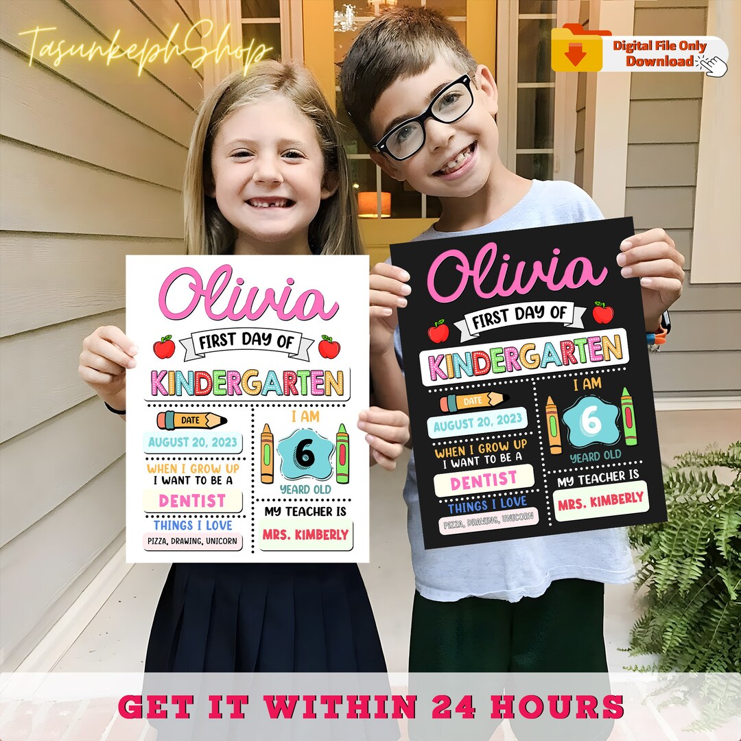 Printable Back to School Sign, My First Day of Preschool Sign ...