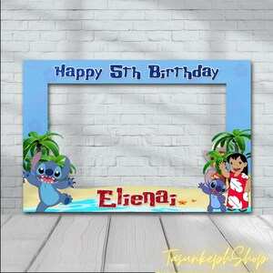Marco de fotomatón personalizado imprimible de Lilo Stitch, signo de ...