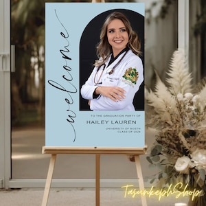 Custom Photo Graduation Welcome Sign for Nursing Student, Minimalist ...