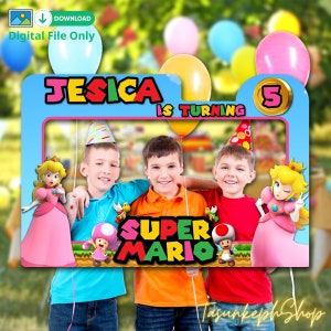 Super Mario Princess Peach Photo Booth Frame, Princess Peach Frame ...