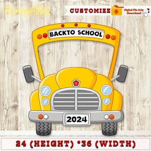 Printable School Bus Photo Booth, Back to School Selfie Frame, School ...