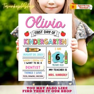 Printable Back to School Sign, My First Day of Preschool Sign ...