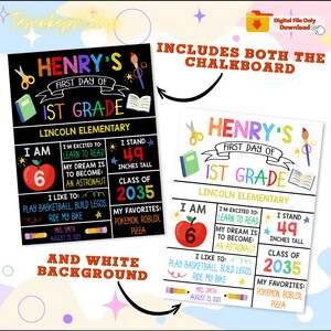 Printable Back to School Sign First Day of School, Personalized School ...