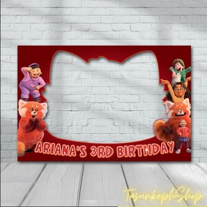Turning Red Photo Booth Frame, Turning Red Birthday Frame, Turning Red ...