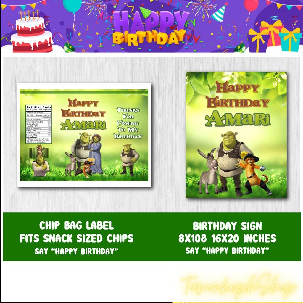 Printable Shrek Cake Topper Personalized Shrek Birthday - Etsy Ireland