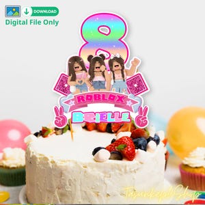 Printable Girl Cake Topper, Birthday Party Cake Topper, Birthday Party ...
