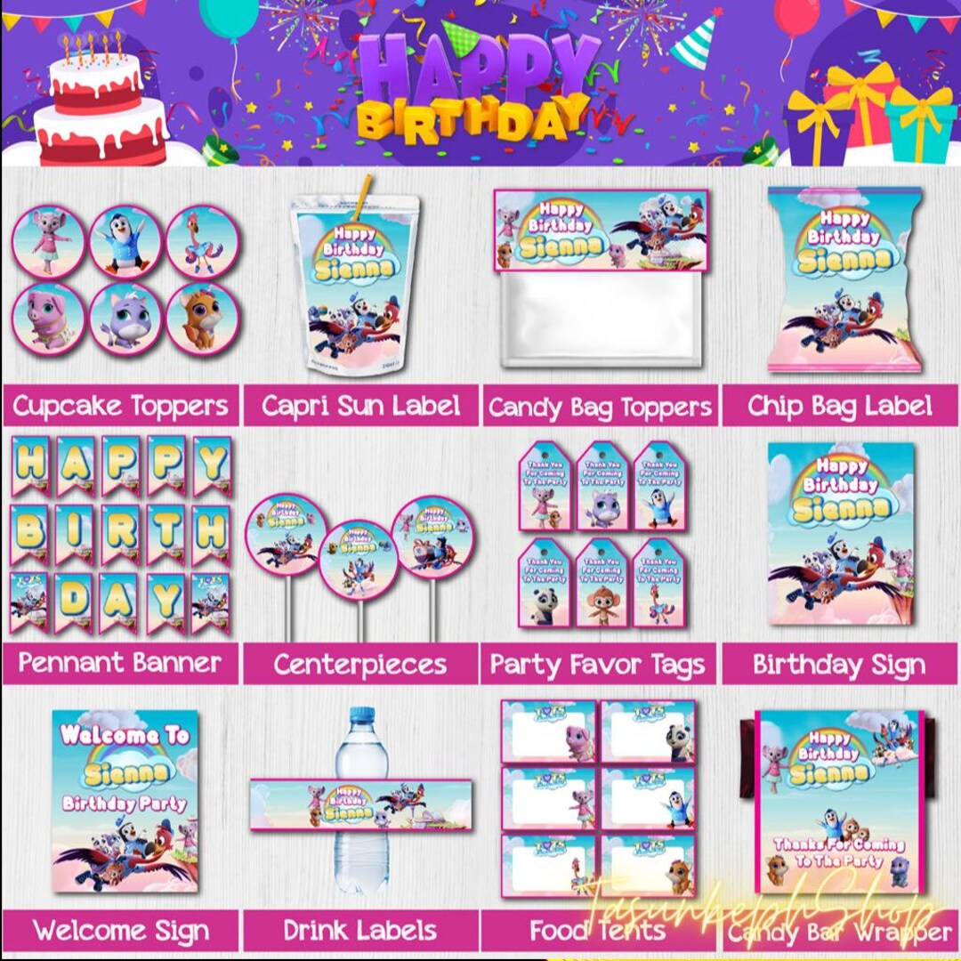 Printable Personalized T.O.T.S Party Supplies, Personalized Birthday ...