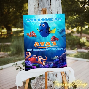 Finding Dory Birthday Welcome Sign, Finding Dory, Finding Nemo Birthday ...