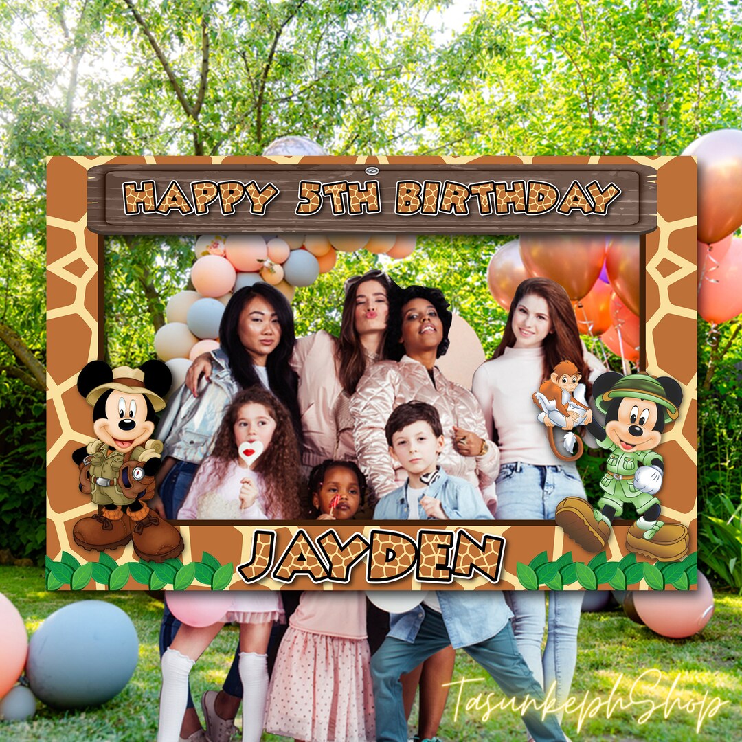 Mickey Safari Photo Booth Frame, Photo Booth Frame, Mickey Mouse Safari ...