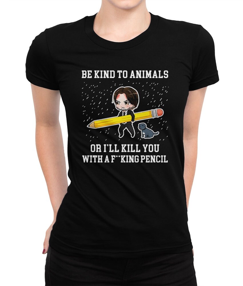 Keanu Reeves With Pencil Funny T-shirt Be Kind to Animals or | Etsy