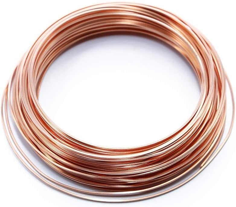 50 FT Solid Bare Copper Wire Square, Bright, Half Hard, Choose From 14 ...