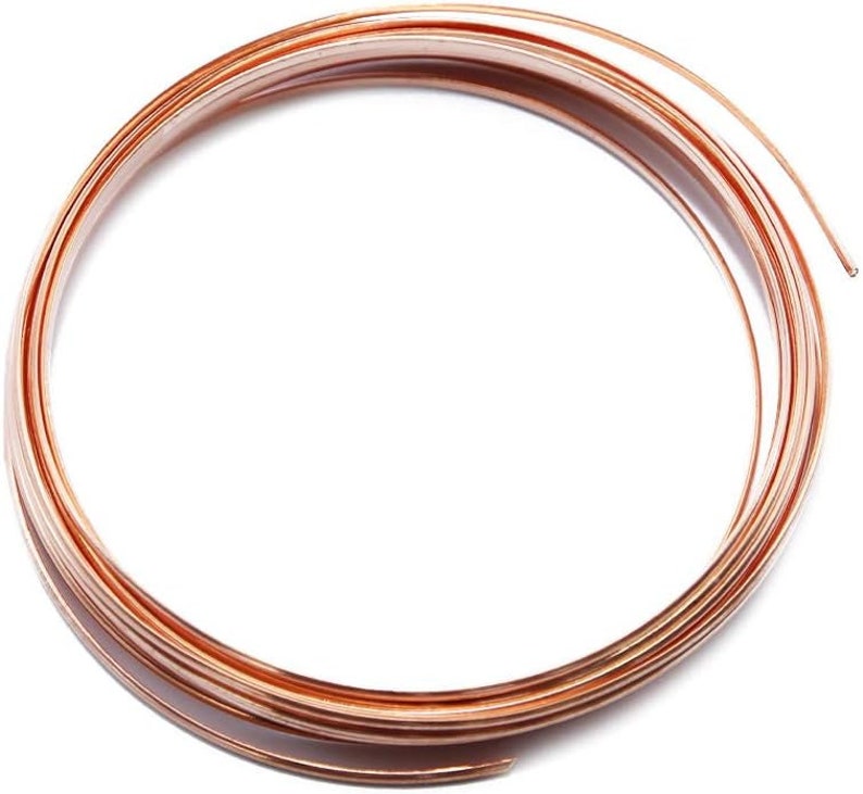 100 FT Solid Bare Copper Wire Half Round, Bright, Half Hard, Choose ...