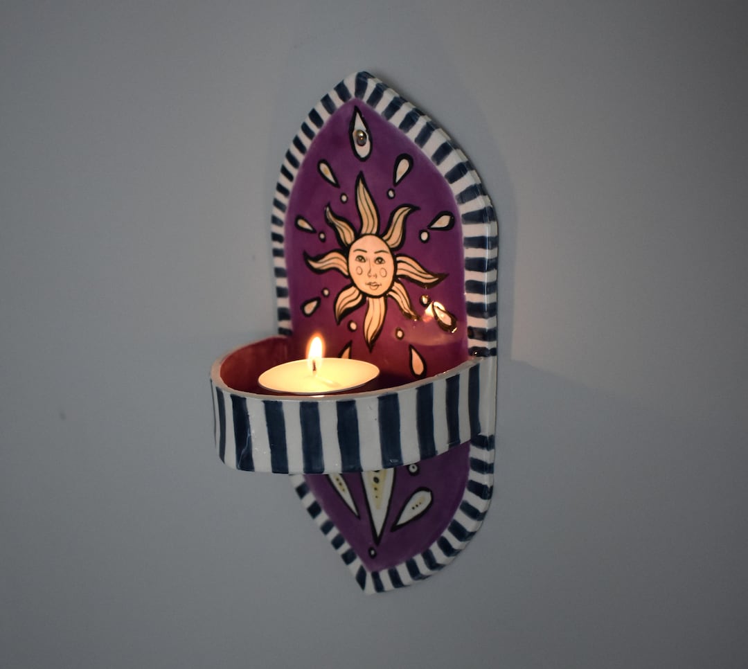 Ceramic Wall Altar Groovy Grunge Sun Home Decor Clay Altar Shrine Gifts ...