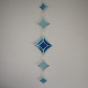 Stained Glass Blue Star Wall Hanging Handmade Decor - Etsy