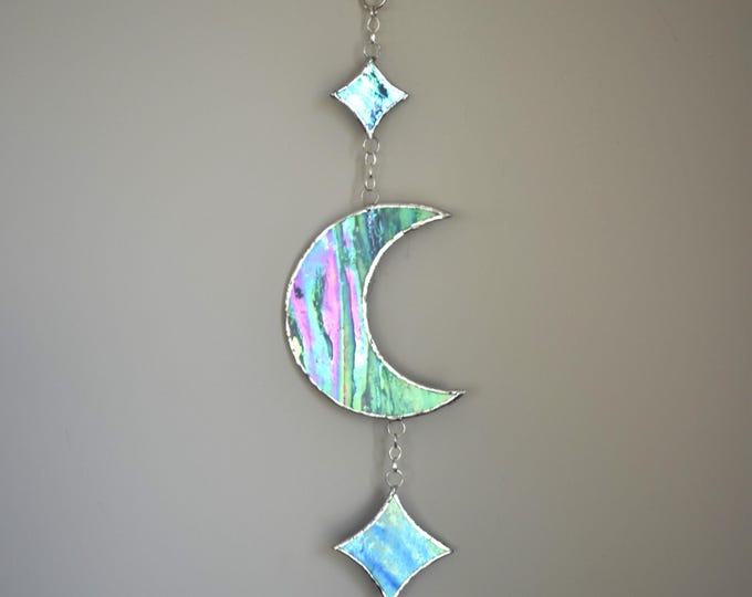Stained Glass Moon and Stars Wall Hanging Home Decor - Etsy