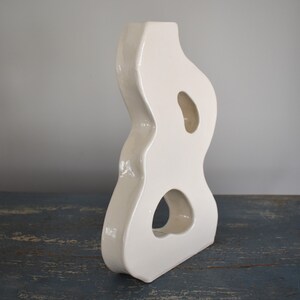Ceramic Groovy Blob Vase Handmade Clay Vase Modern Home Decor Minimalist Sculpture Gifts White ...