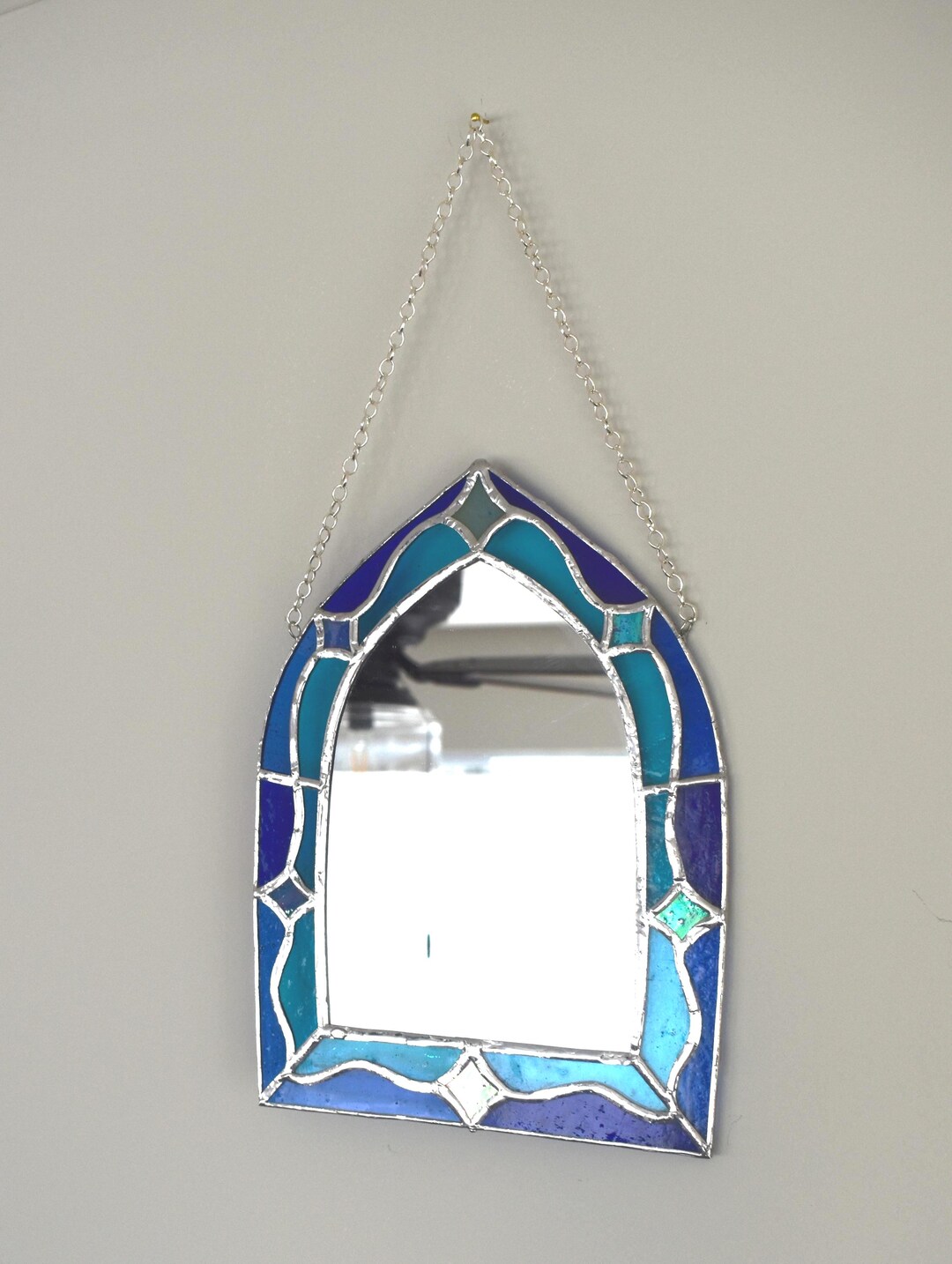 Stained Glass Blue Star Mirror Wall Decor - Etsy