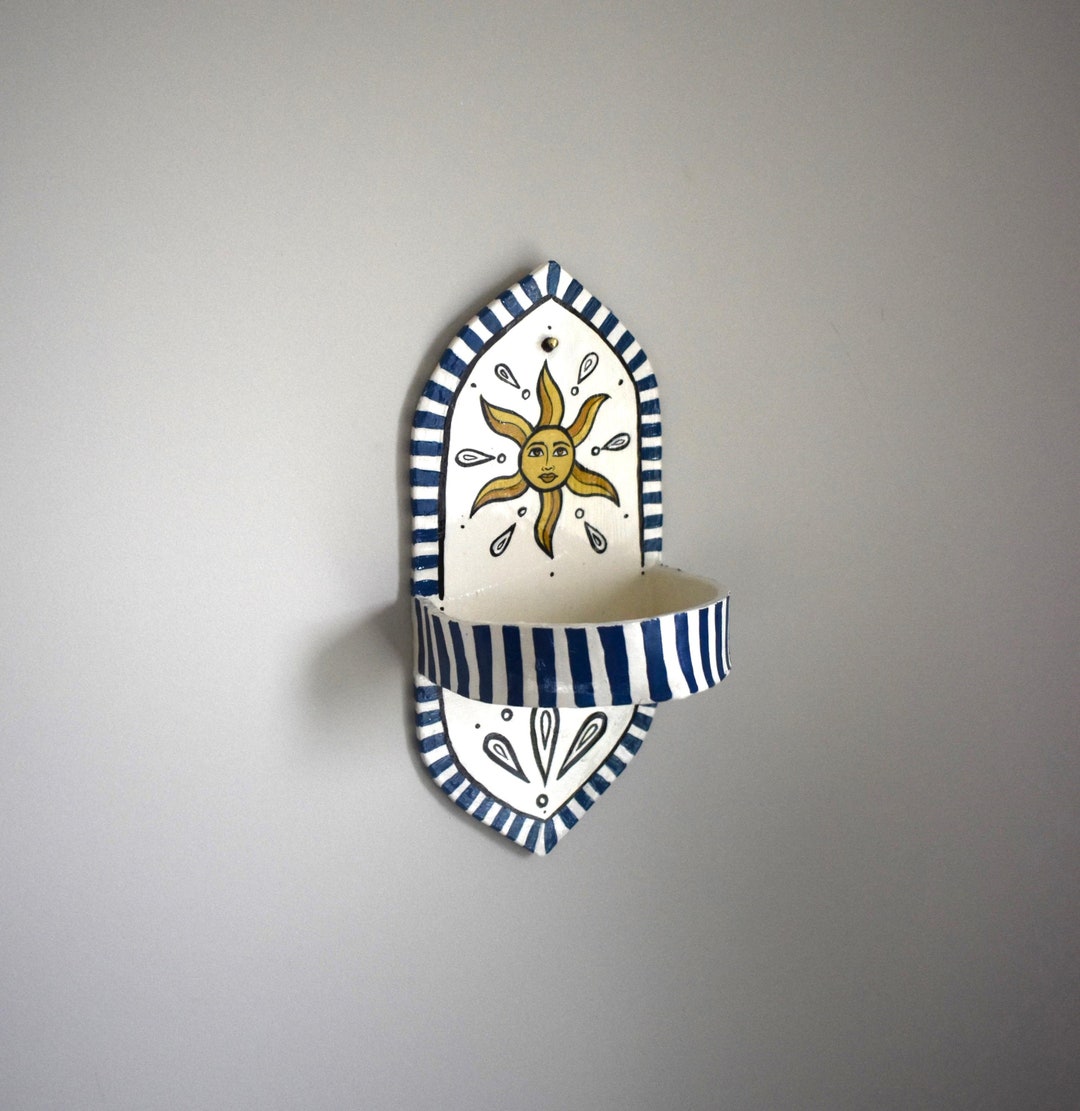 Ceramic Wall Altar Groovy Grunge Sun Home Decor Clay Altar Shrine Gifts ...