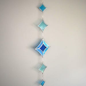 Stained Glass Blue Star Wall Hanging Handmade Decor - Etsy