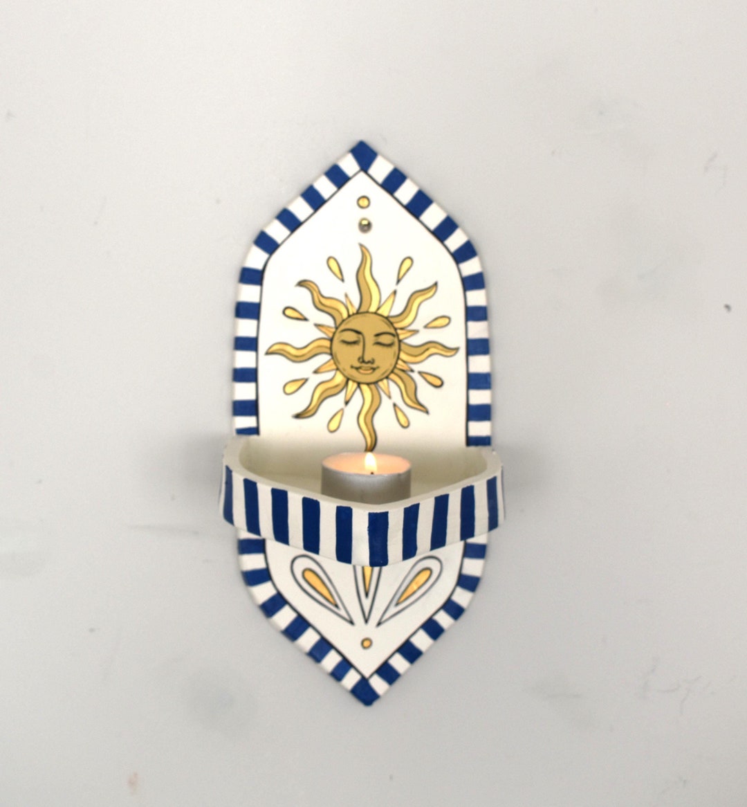 Ceramic Wall Altar Groovy Grunge Sun Home Decor Clay Altar Shrine Gifts ...