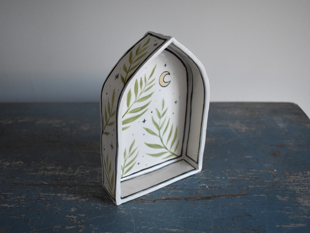 Tropical Moon Ceramic Altar Shrine Home Decor Handmade Gifts Clay Altar ...