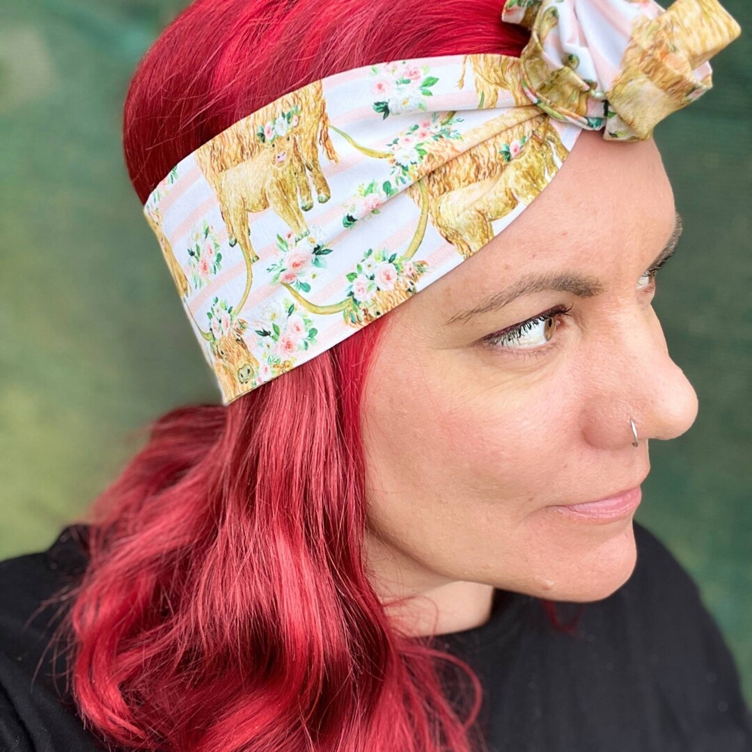 Highland Cow Wide Wire Hair Wrap Wire Headband Wired Head Wrap Wide ...