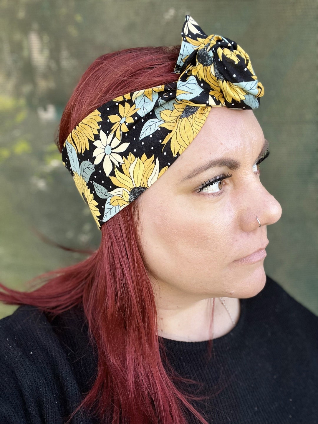 Sunflower Wide Wire Hair Wrap Wire Headband Wired Head Wrap Wide Wired ...
