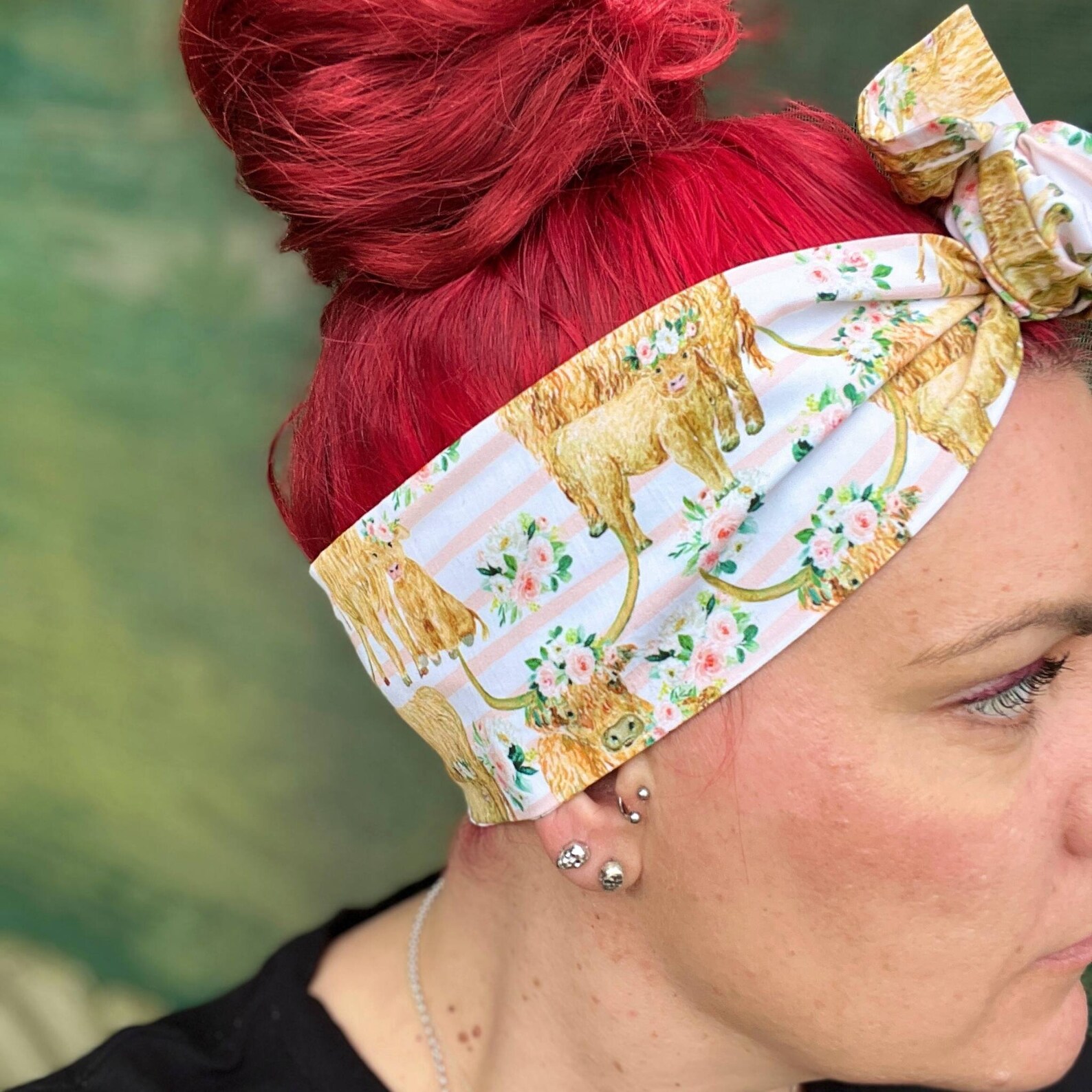 Highland Cow Wide Wire Hair Wrap Wire Headband Wired Head Wrap Wide ...