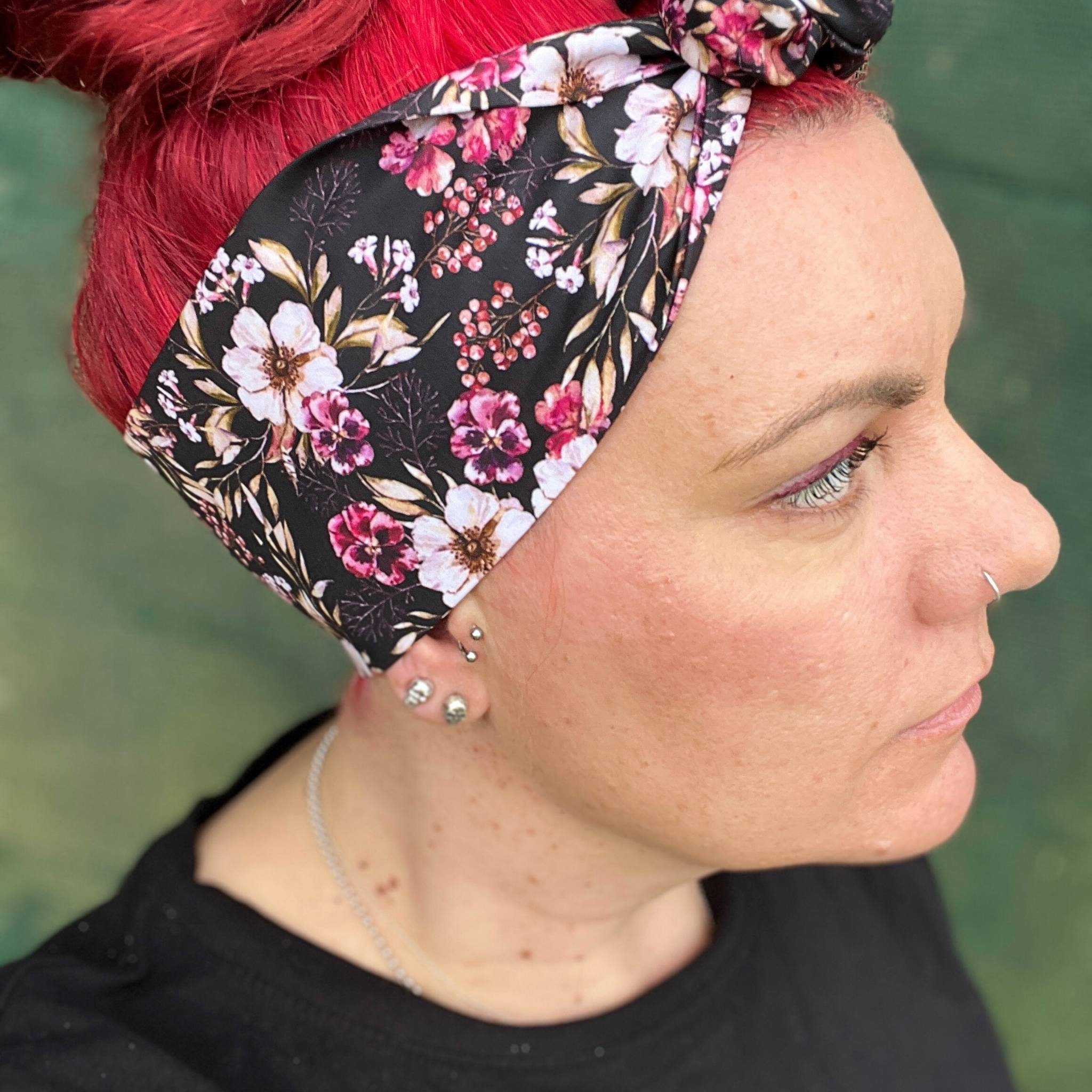 Native Floral Wide Wire Hair Wrap Wire Headband Wired Head Wrap Wide ...