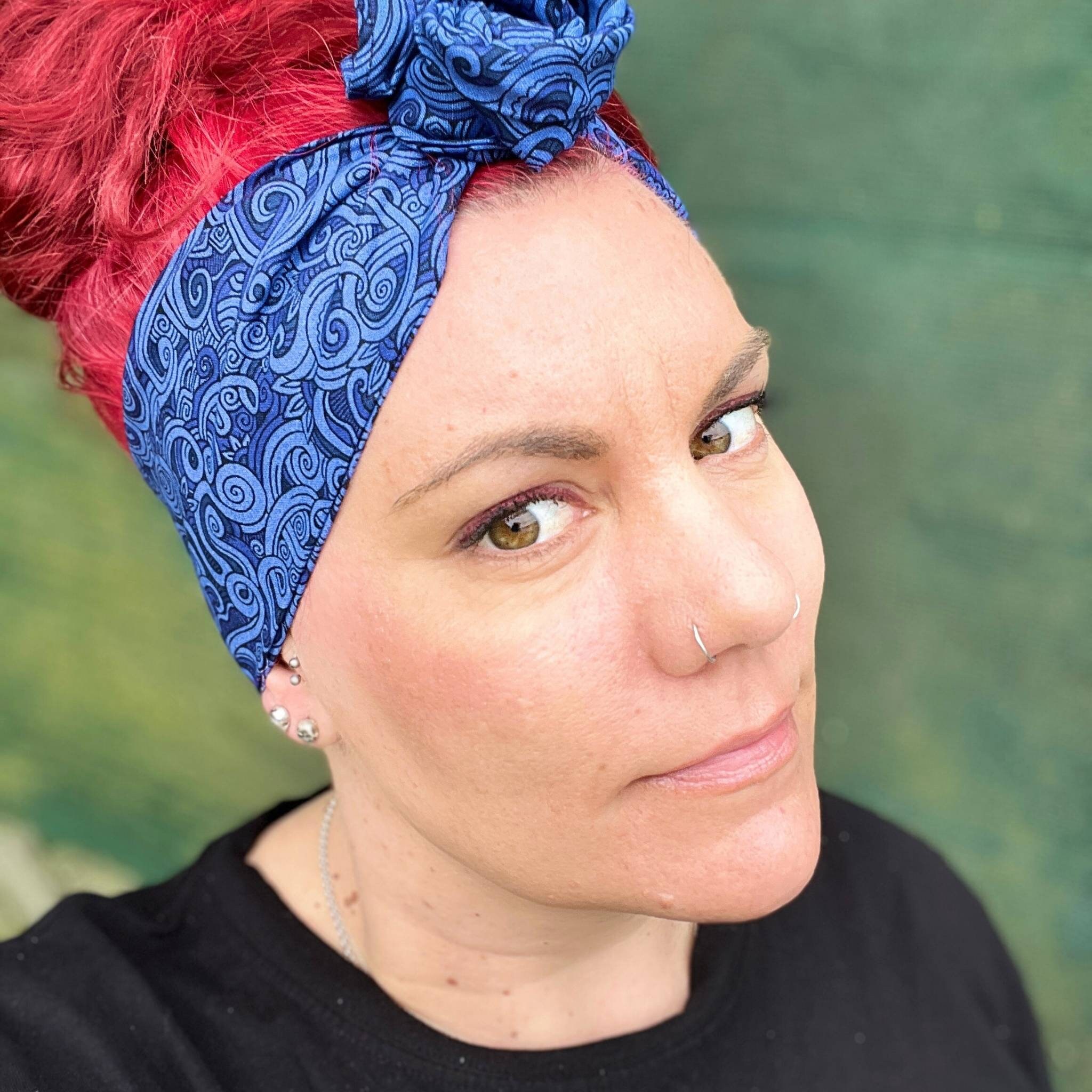 Blue Maori Wide Wire Hair Wrap Wire Headband Wired Head Wrap Wide Wired ...