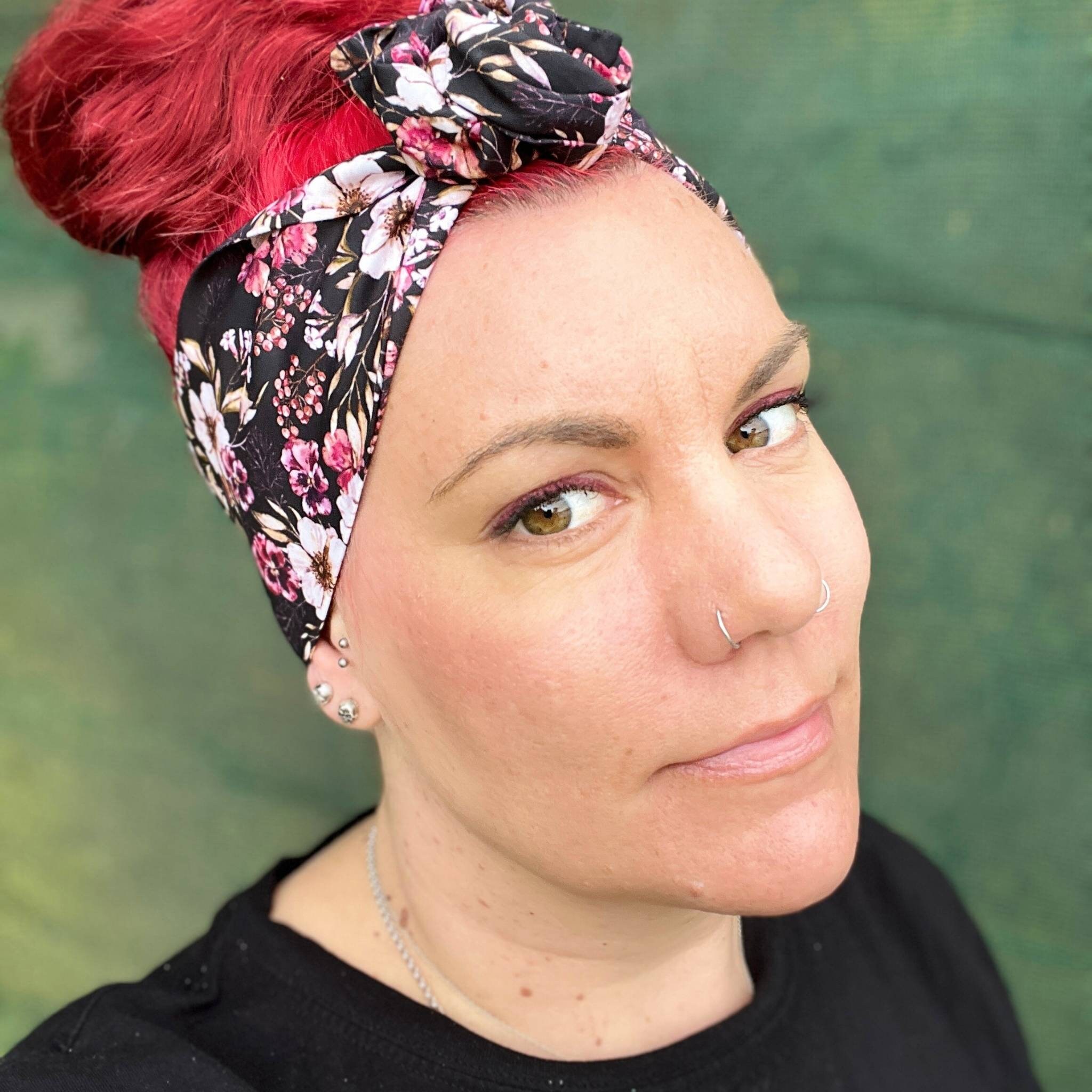 Native Floral Wide Wire Hair Wrap Wire Headband Wired Head Wrap Wide ...