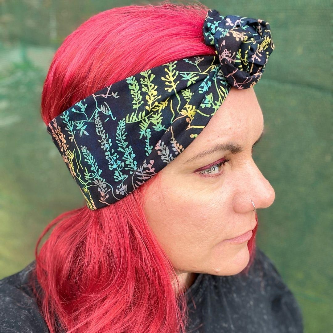 Tie Dye Fern Wide Wire Hair Wrap Wire Headband Wired Head Wrap Wide ...