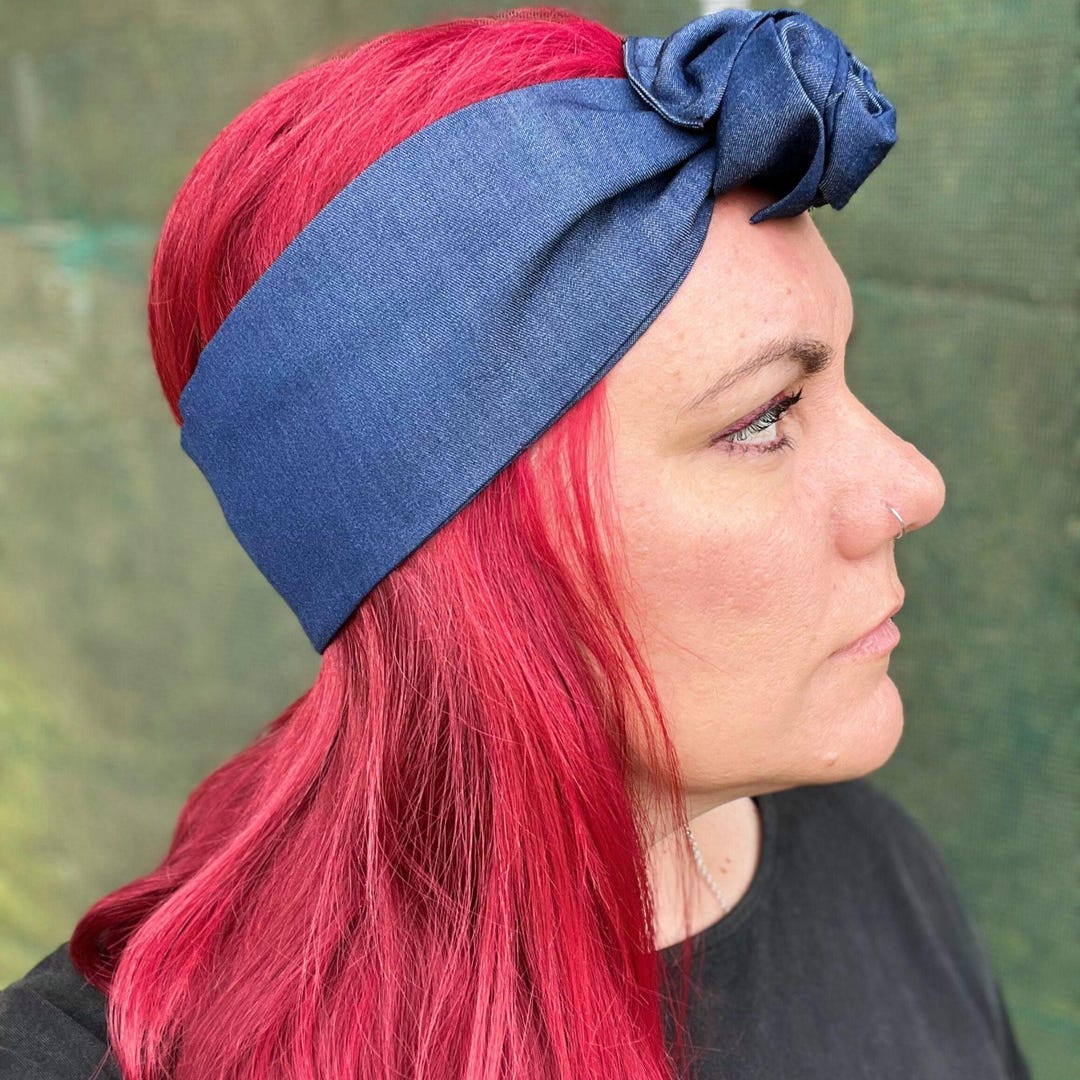 Denim Wide Wire Hair Wrap Wire Headband Wired Head Wrap Wide Wired ...