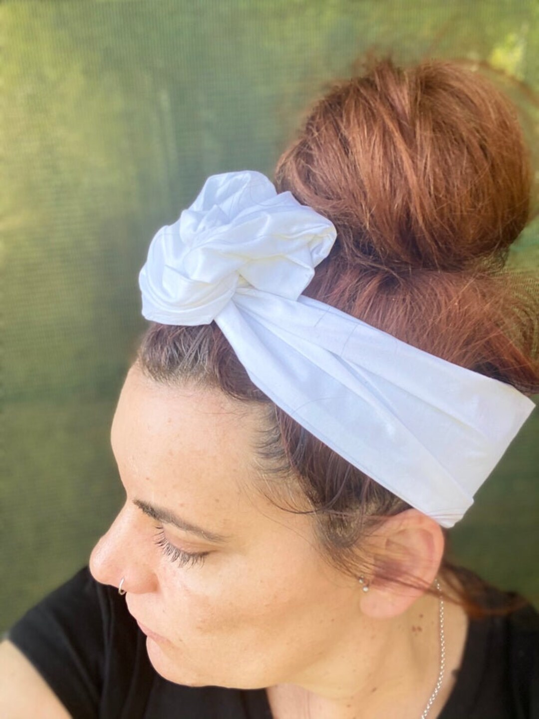 White Wide Wire Hair Wrap Wire Headband Wired Head Wrap Wide Wired ...