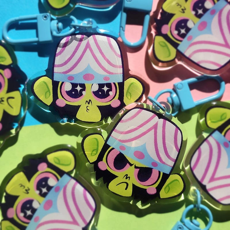 Cartoon Keychain - Etsy