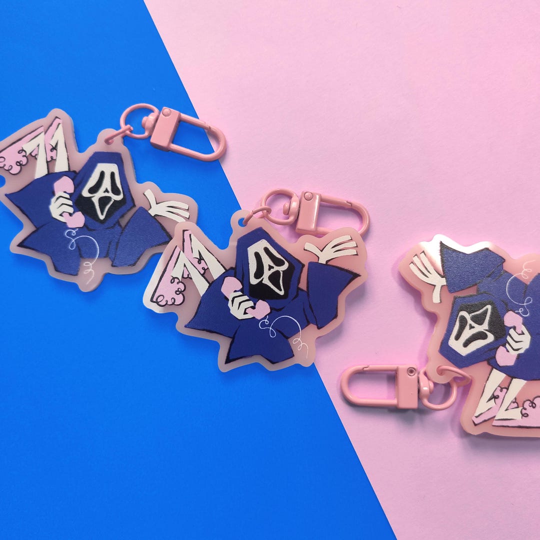 Ghost Chismosa Keychain Charm Horror Movie Slasher Acrylic Spooky ...